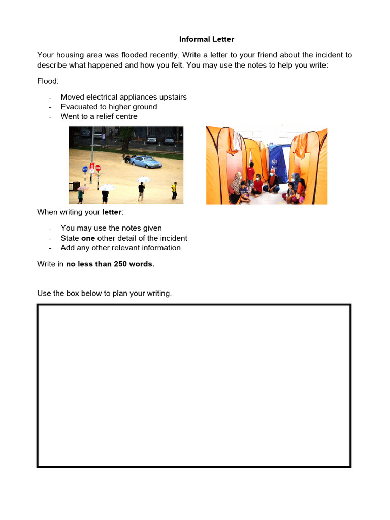 Informal Letter Writing Practice 2 | PDF | Disasters | Natural Disasters
