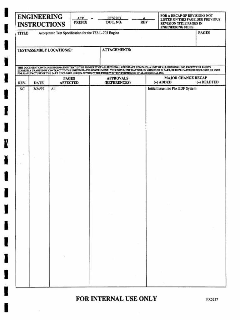 Acceptance Test Specification T53-L-703 Repair | PDF