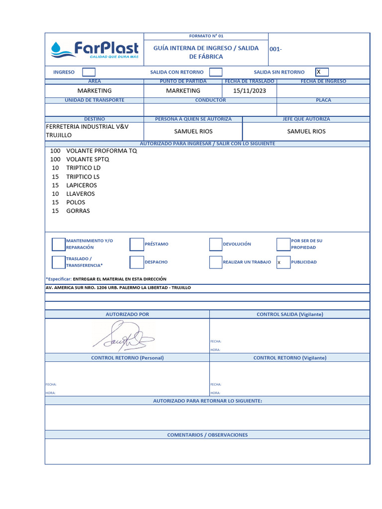 Guia de salida-V&V | PDF
