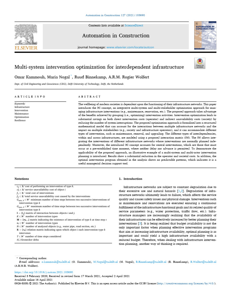 Wolfert Et Al 3C Method Multi-System Intervention Optimization For Interdependent Infrastructure ...