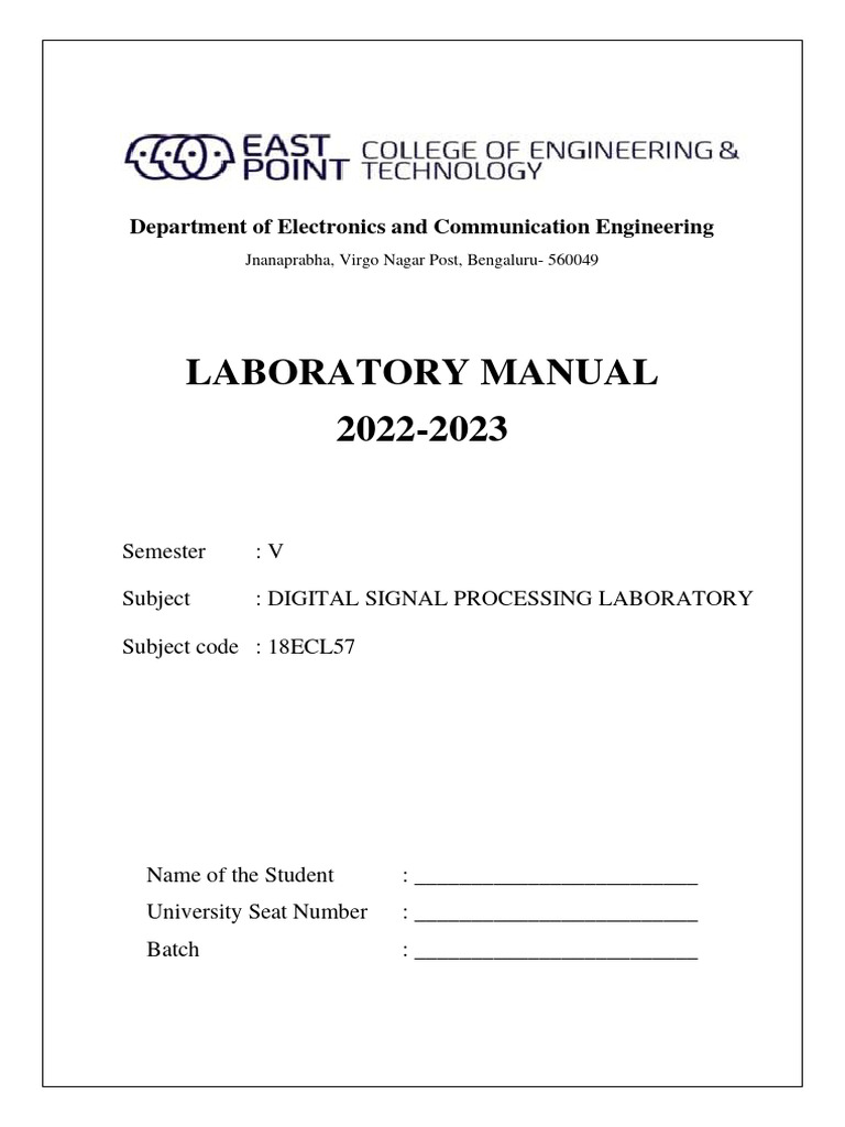 5th Sem Octave - DSP Manual | PDF | Discrete Fourier Transform | Digital Signal Processing