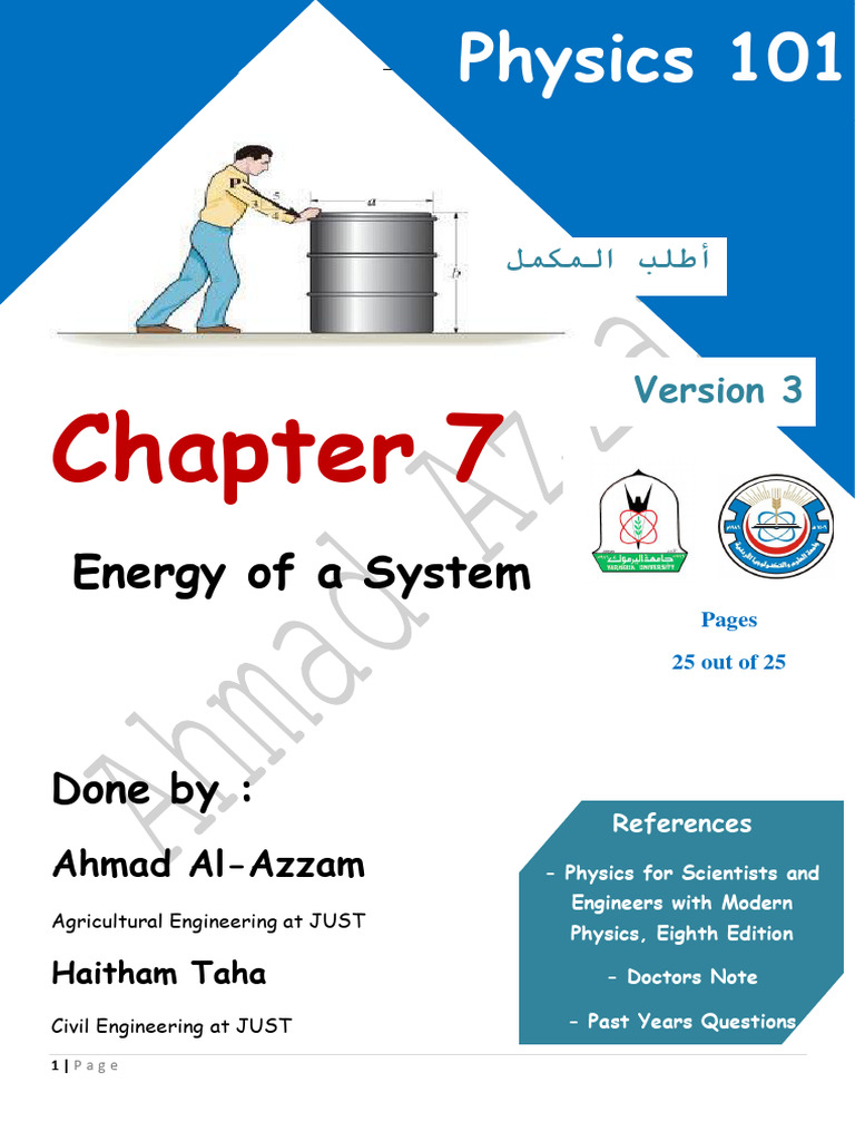 Chapter 7 Energy of A System | PDF