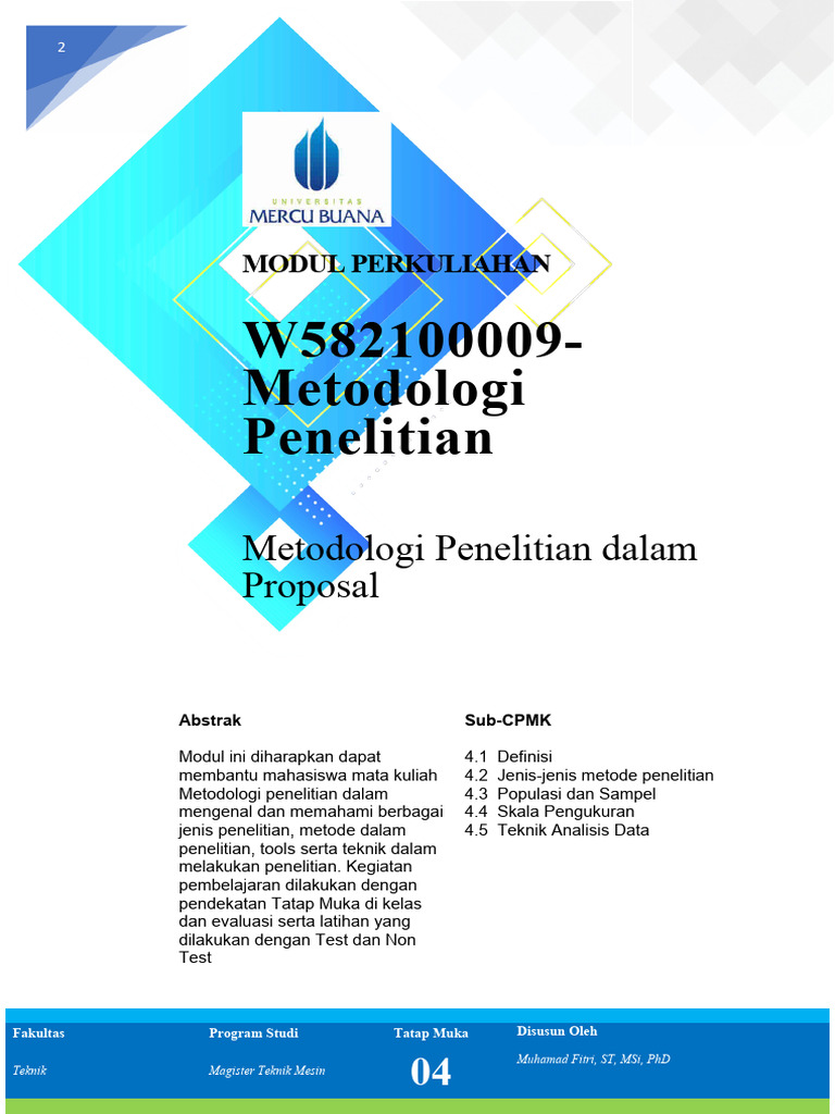 P4 PSP Metodologi Penelitian Pada Proposal | PDF | Karier & Perkembangan | Sains & Matematika