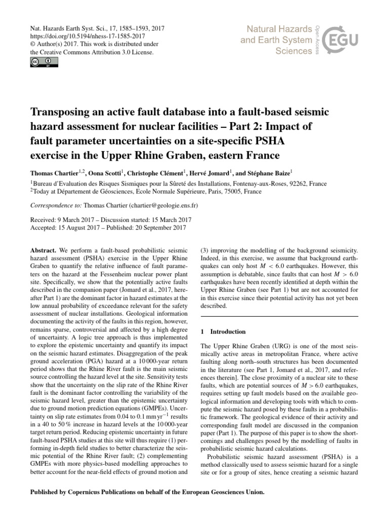 Transposing An Active Fault Database Into A Fault-Based SHA | PDF ...