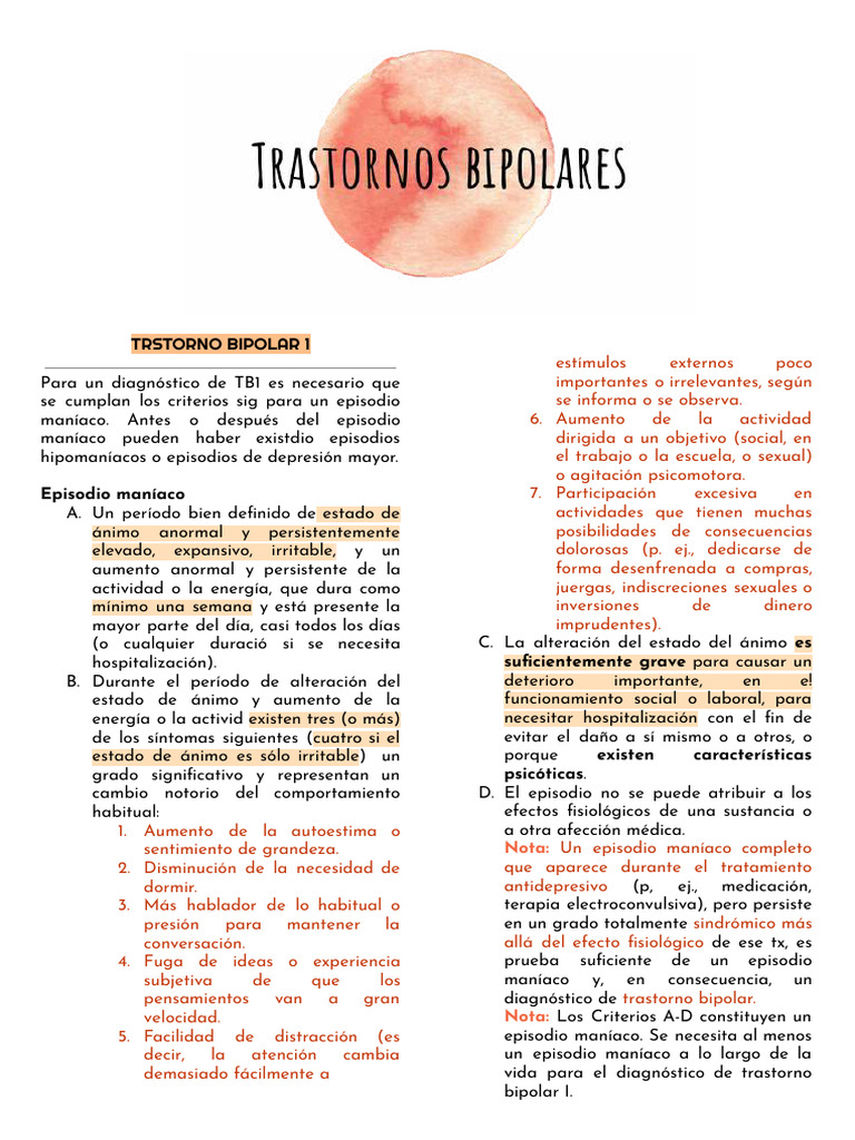 Trastornos Bipolares | PDF | Manía | Desorden bipolar