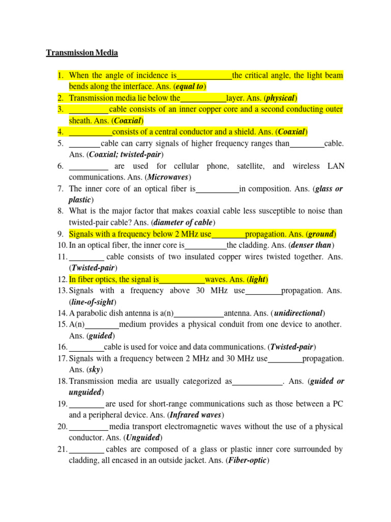 Fundamentals Practice Exams | PDF | Transmission Medium | Network Topology