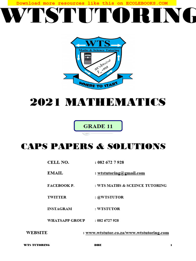 2021 CAPS Maths Past Papers & Solutions | PDF | Science | Mathematics