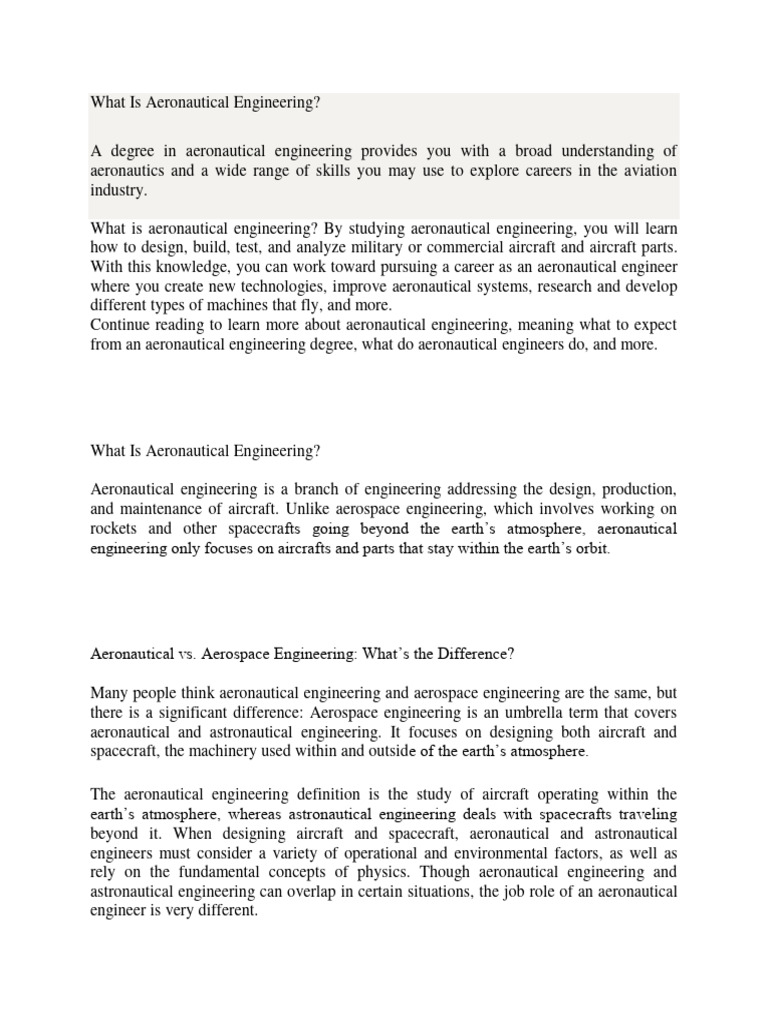 What Is Aeronautical Engineering | PDF | Aerospace Engineering ...