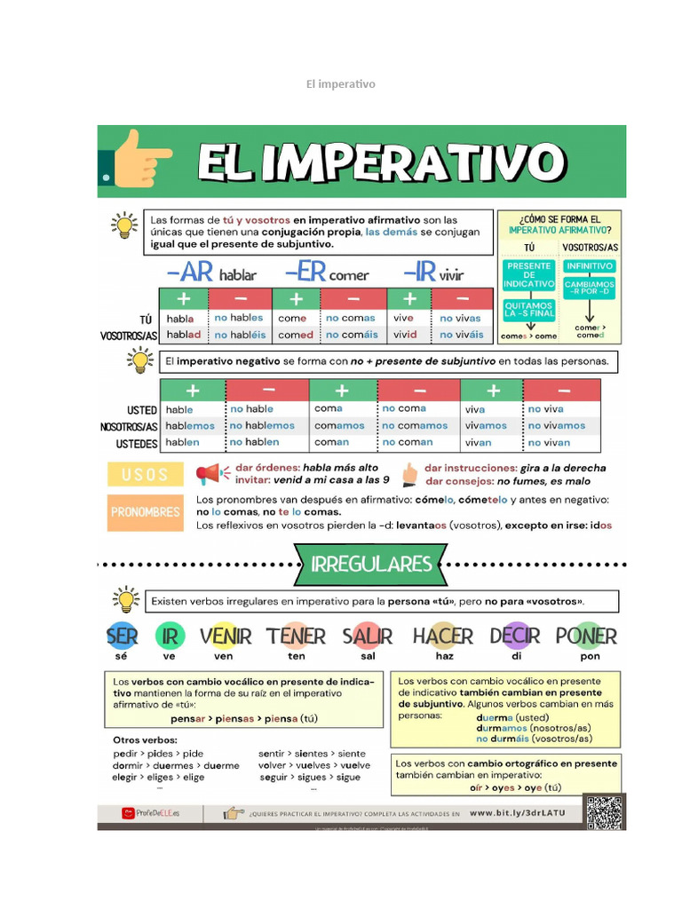 Uso del Imperativo en Español | PDF
