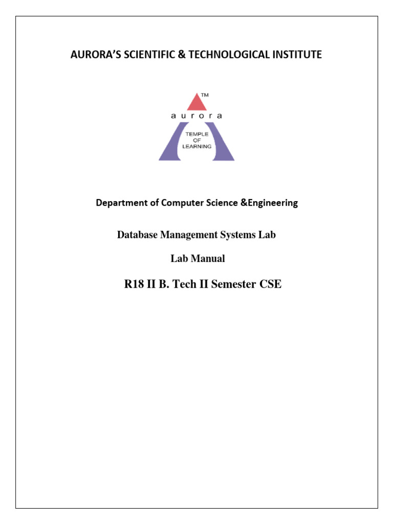 DBMS Lab Manual | PDF | Databases | Oracle Corporation DBMS Lab Manual | PDF | Databases | Oracle Corporation
