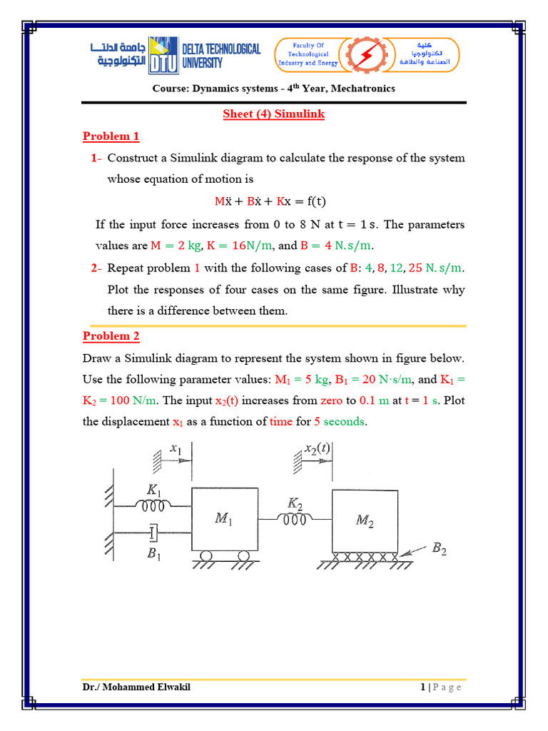 Sheet (4) Simulink | Download Free PDF | Deformation (Engineering ...