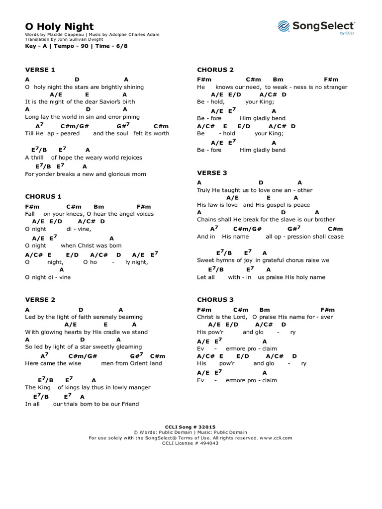 O Holy Night-chords-A | PDF