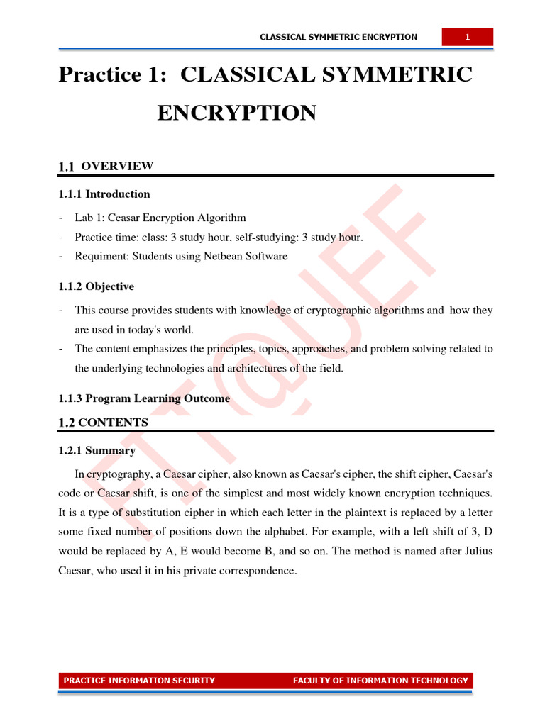 Lab 1 | PDF | Cryptography | Cipher