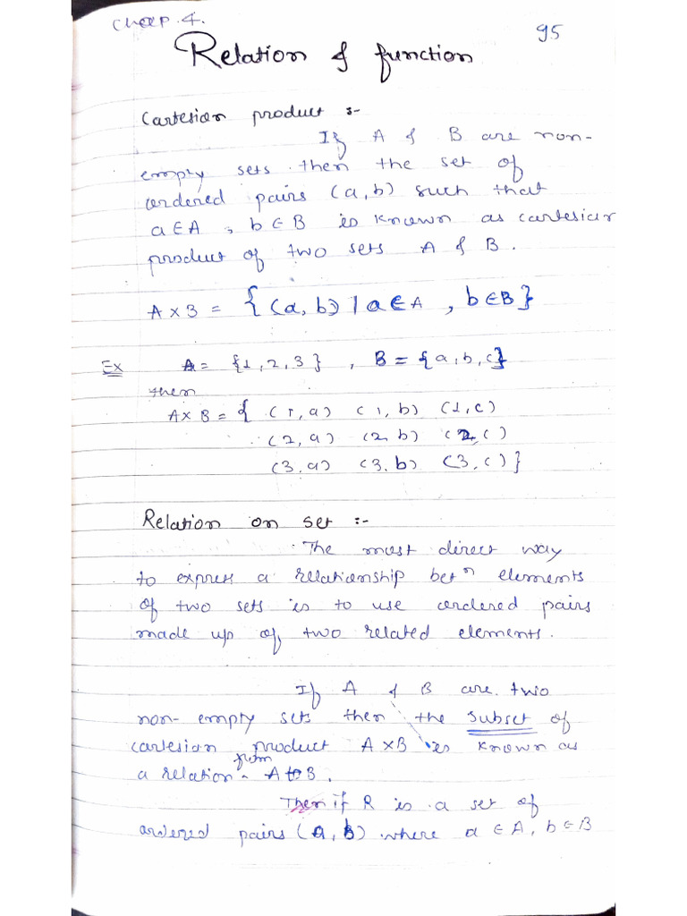 Chap.3. Relations and Functions | PDF