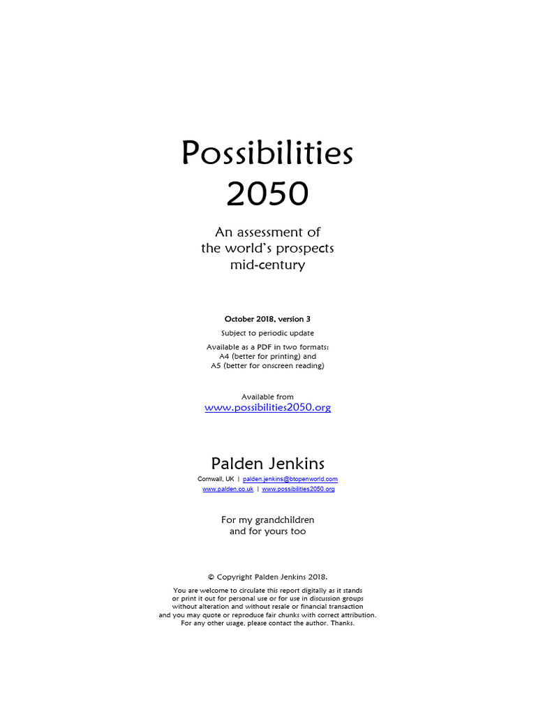 Possibilities2050 A4 v3 Complete | PDF | Sustainability | Economic Growth