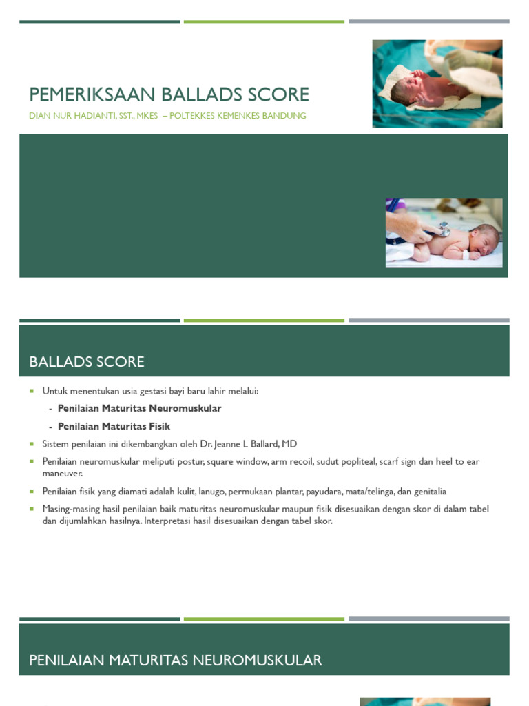 Pemeriksaan Ballad Score | PDF | Kesehatan Holistik | Sains & Matematika