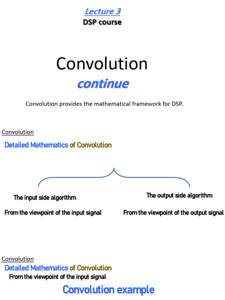 LEC 3 Convolution - Continue | PDF | Digital Signal Processing | Convolution