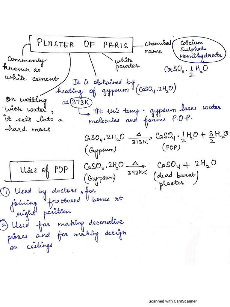PLASTER OF PARIS Class 10 | PDF