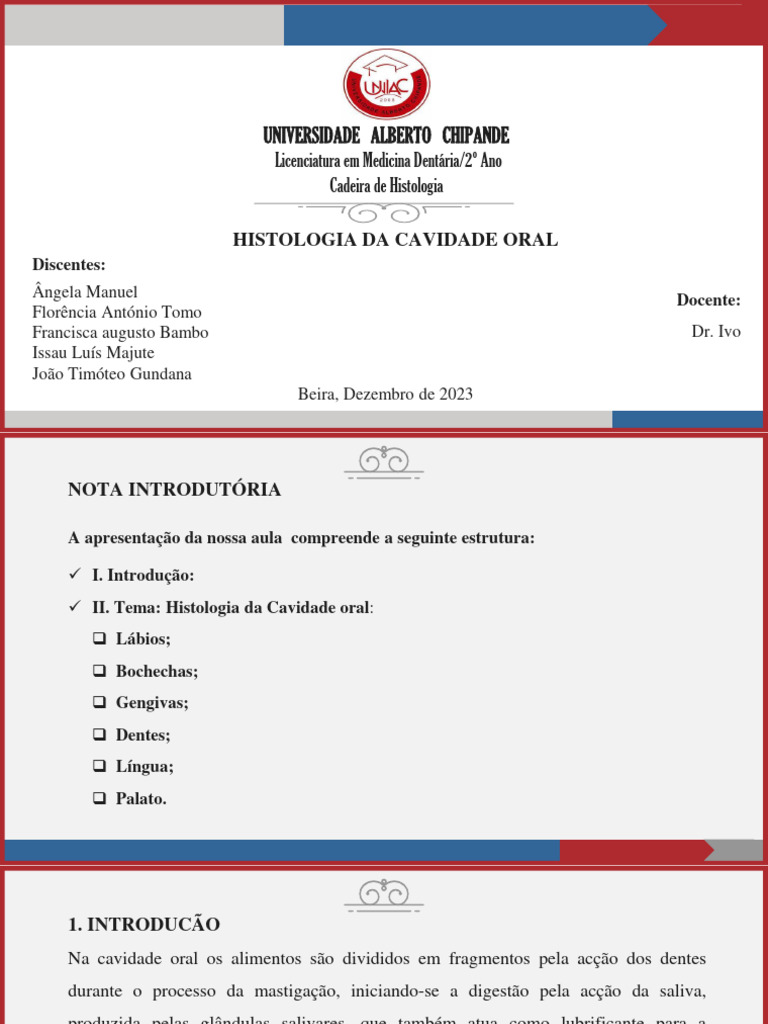 Histologia da Cavidade Oral: Estruturas e Funções | PDF | Boca | Língua