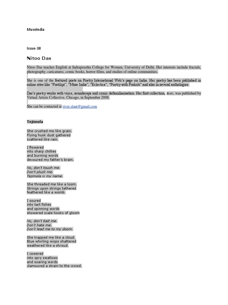 Muse India | PDF | Poetry