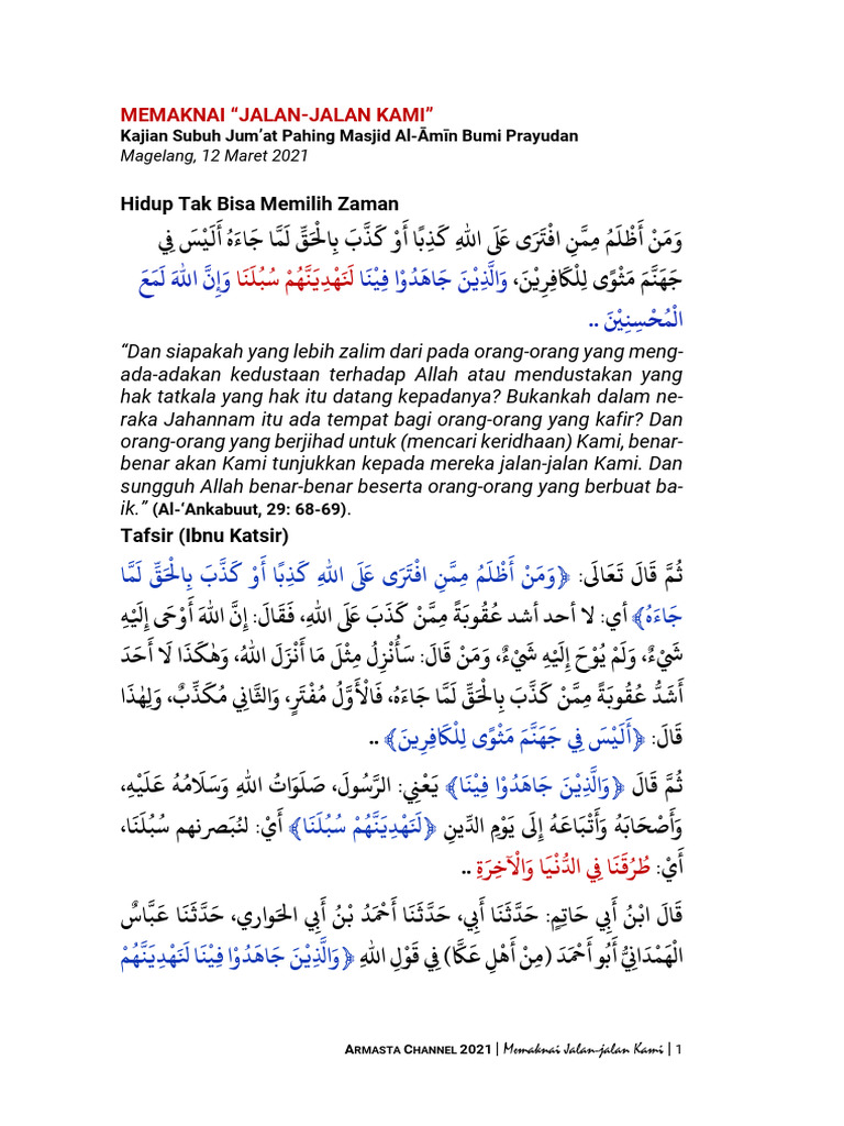 Memaknai Jalan-Jalan Kami | PDF