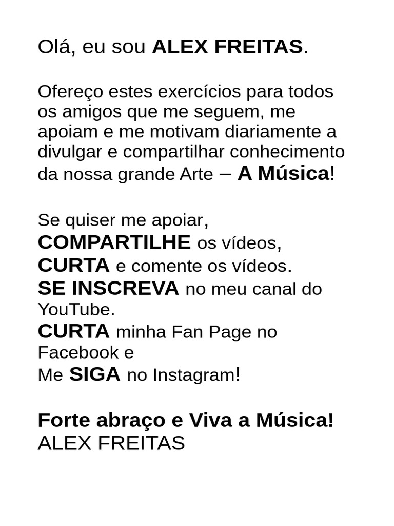 Apoio à Música com Alex Freitas | PDF | Música gravada | Música pop