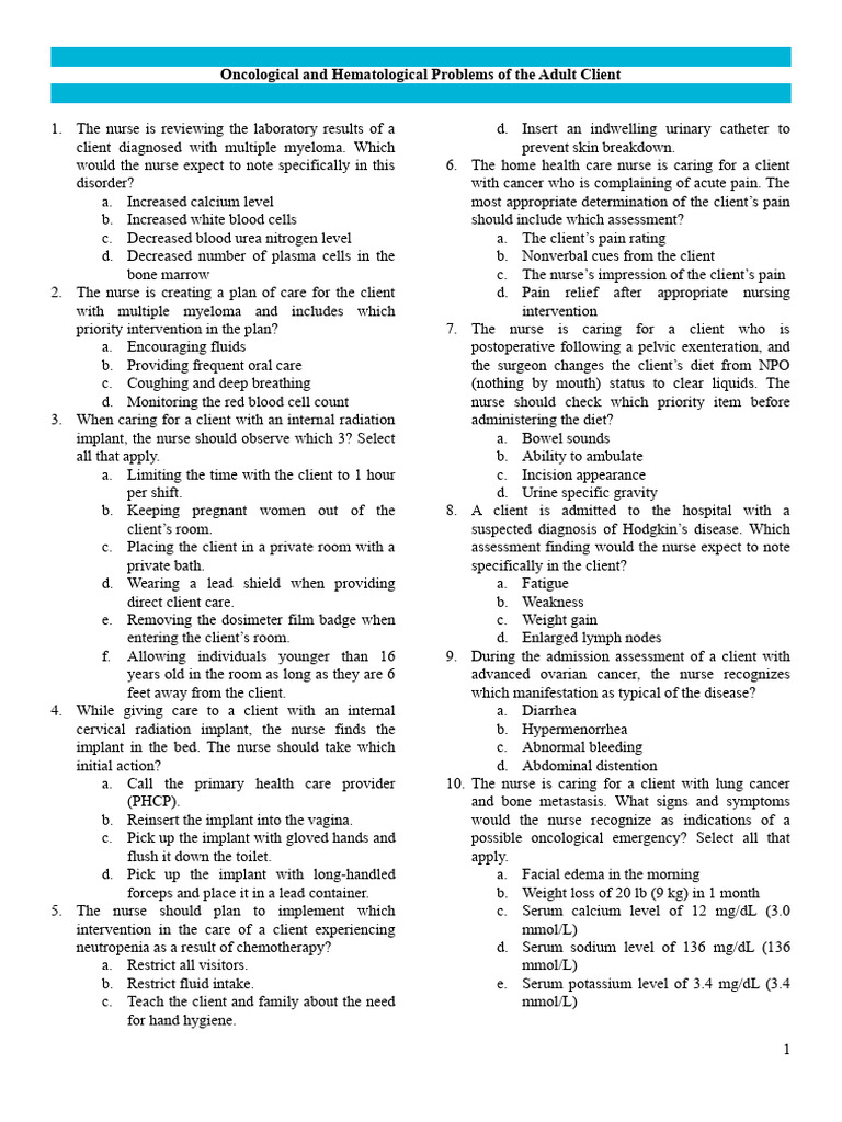 ONCO | PDF | Intravenous Therapy | Chemotherapy