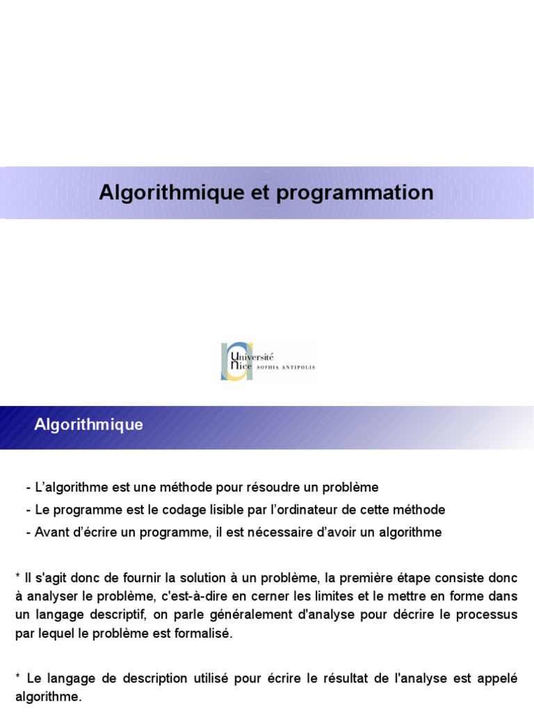 Algo Programmation | PDF | Langage de programmation | Compilateur