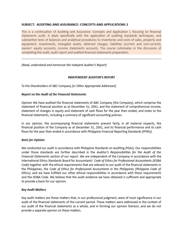 Audit-Report_Sample | PDF | Financial Audit | Audit