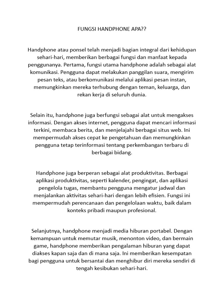 Fungsi Handphone | PDF