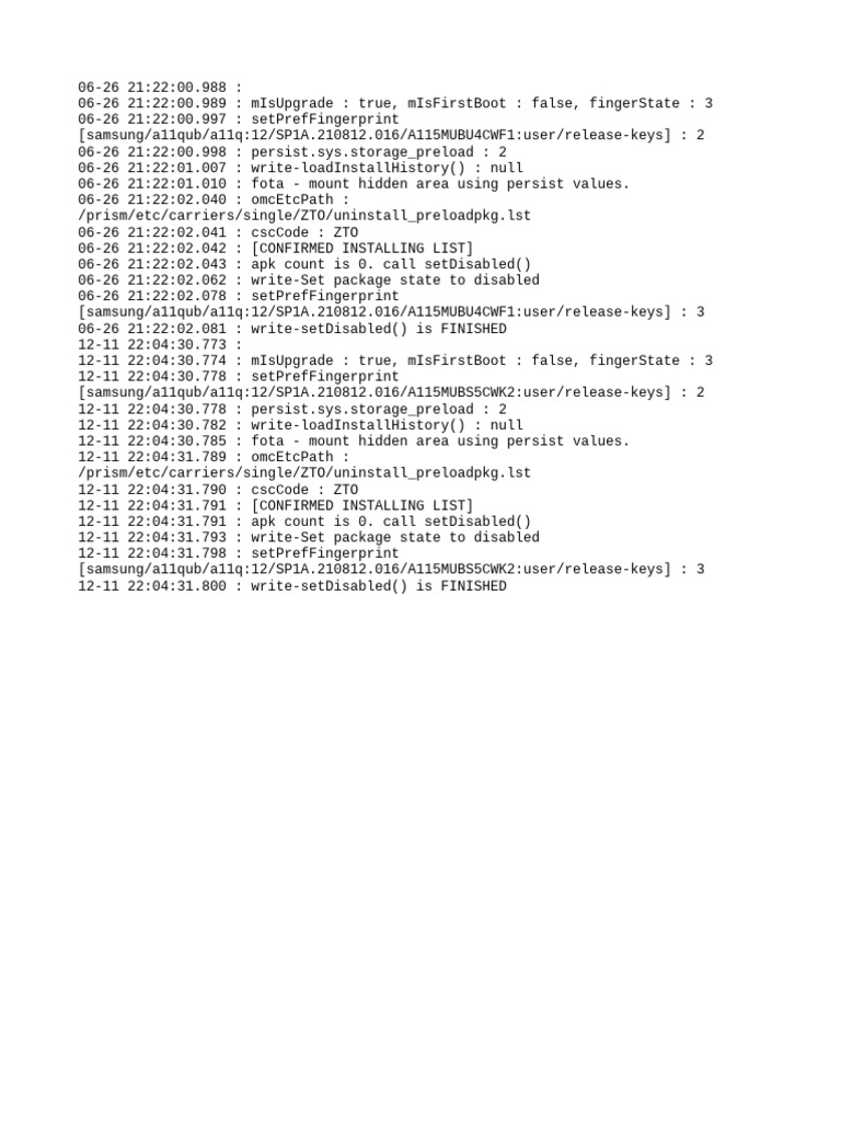 Logcat Home Fota Update Log | PDF