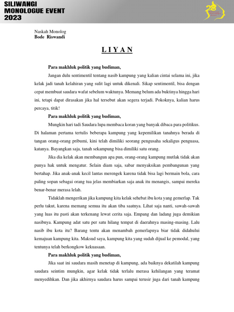 Liyan - Bode Riswandi | PDF | Fiksi Misteri, Thriller, & Kejahatan