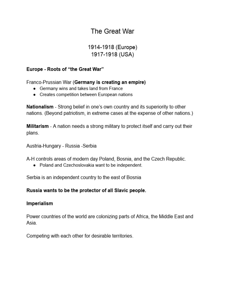 The Great War (WWI) | PDF | World War I | Allies Of World War I