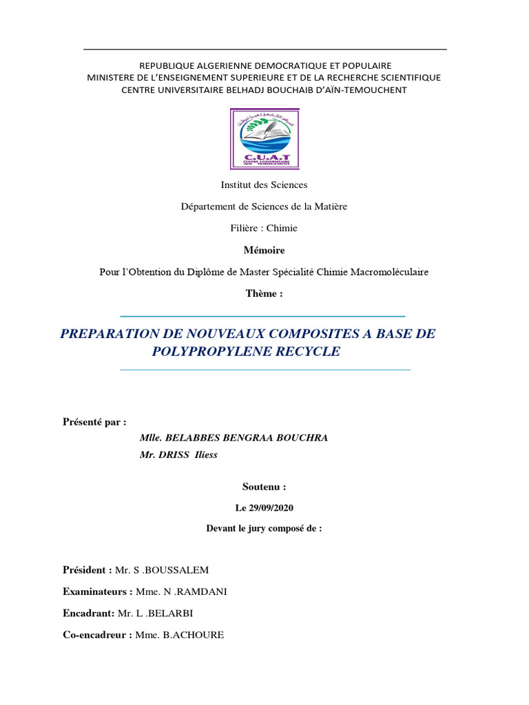 Composites à base de polypropylène recyclé | PDF | Matériau composite ...