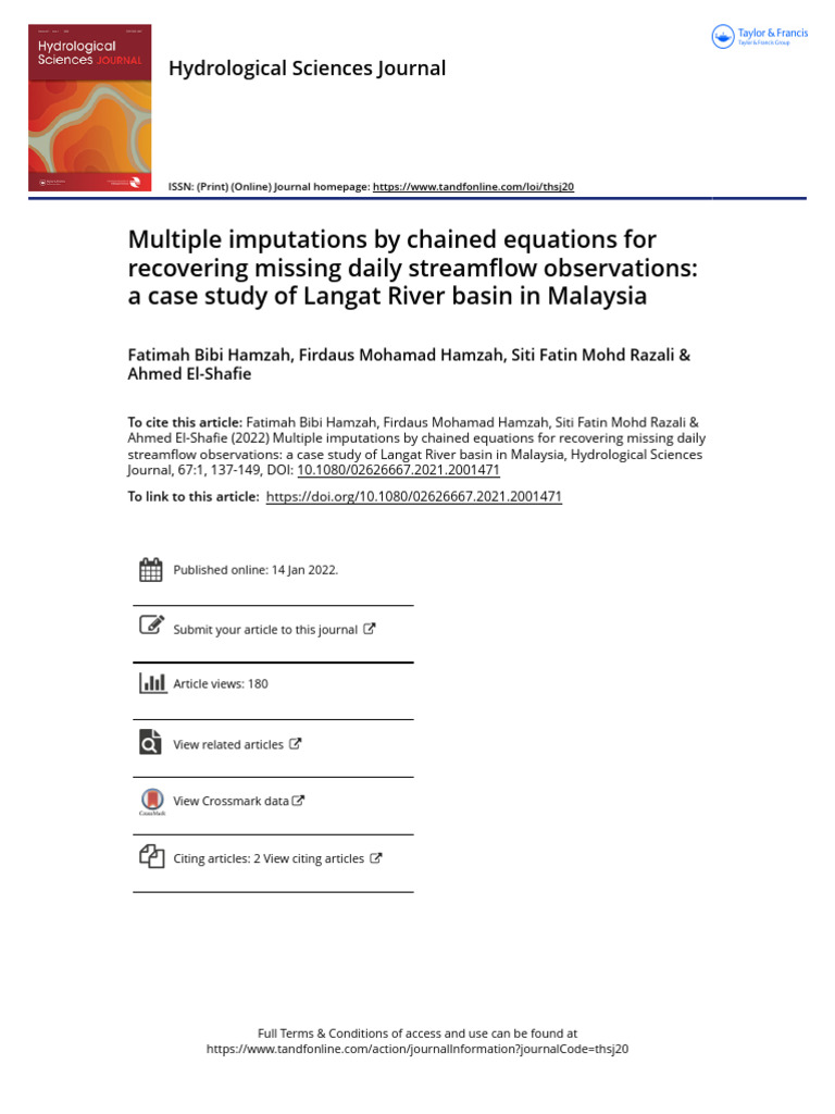 Multiple Imputations by Chained Equations for Recovering Missing Daily ...