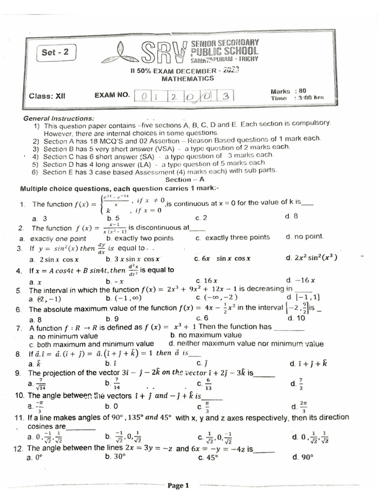 Questions Paper | PDF