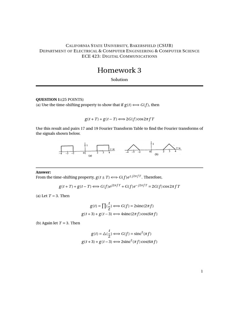 HW3 Solution | PDF | Filter (Signal Processing) | Low Pass Filter