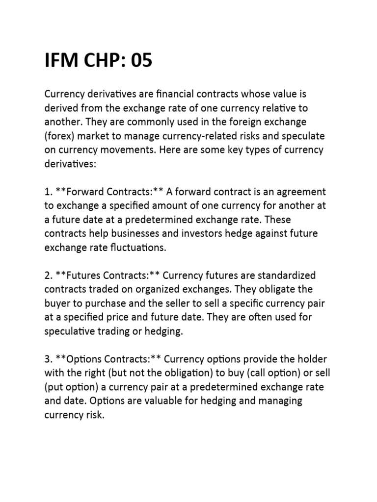 IFM CHP 05 | PDF | Option (Finance) | Derivative (Finance)