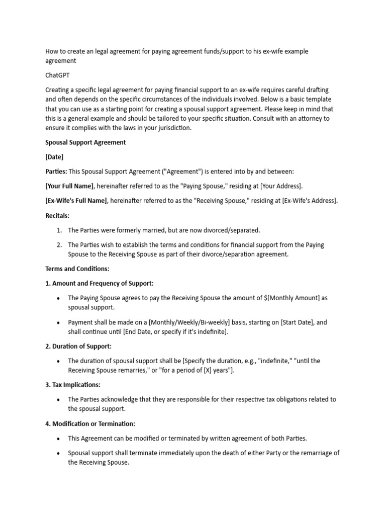 Agreement | PDF | Alimony | Divorce