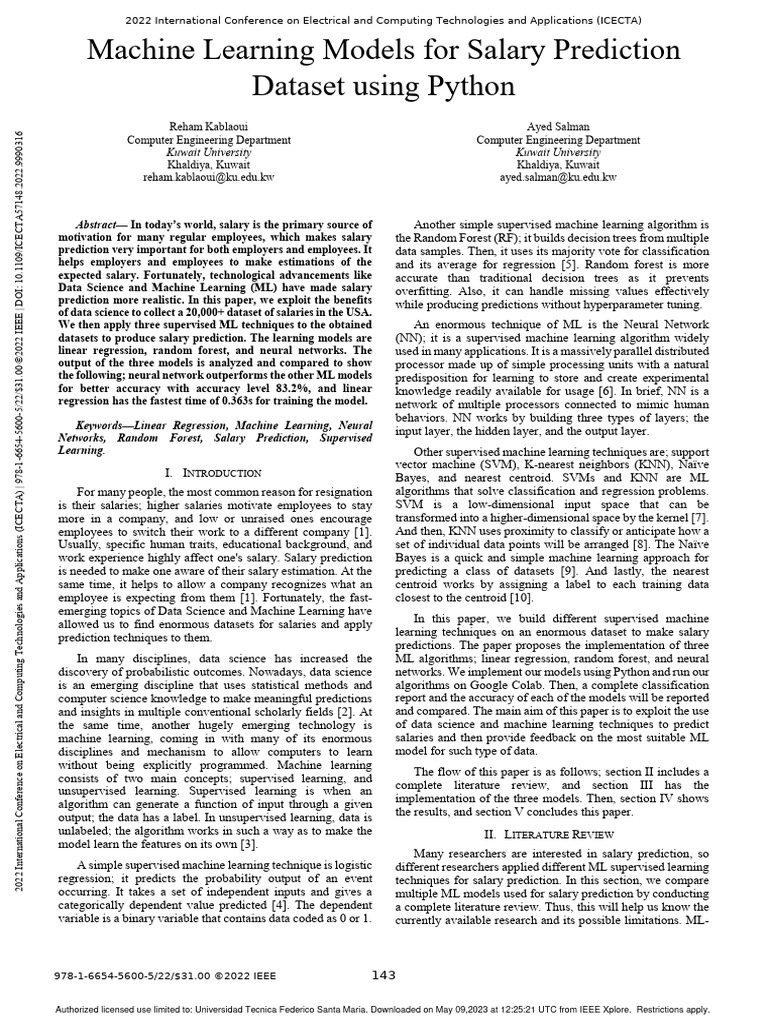 Machine Learning Models For Salary Prediction Dataset Using Python ... Machine Learning Models For Salary Prediction Dataset Using Python ...