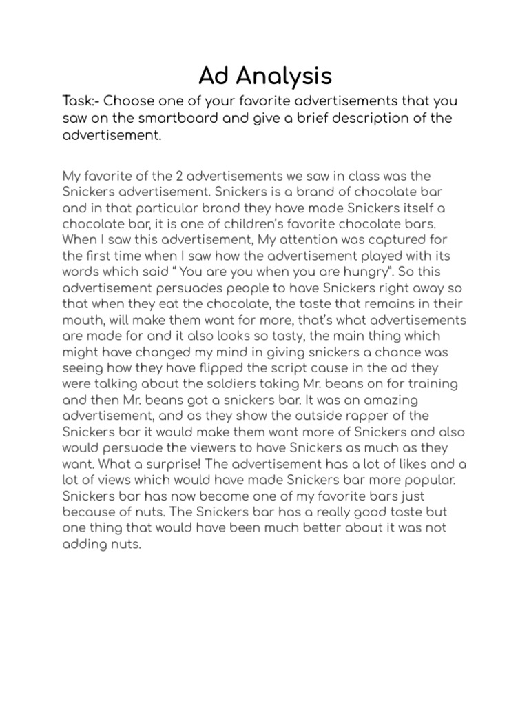 English FA2 UP2 Advert Analysis Tanvisree MYP 1B 2023-2024 | PDF