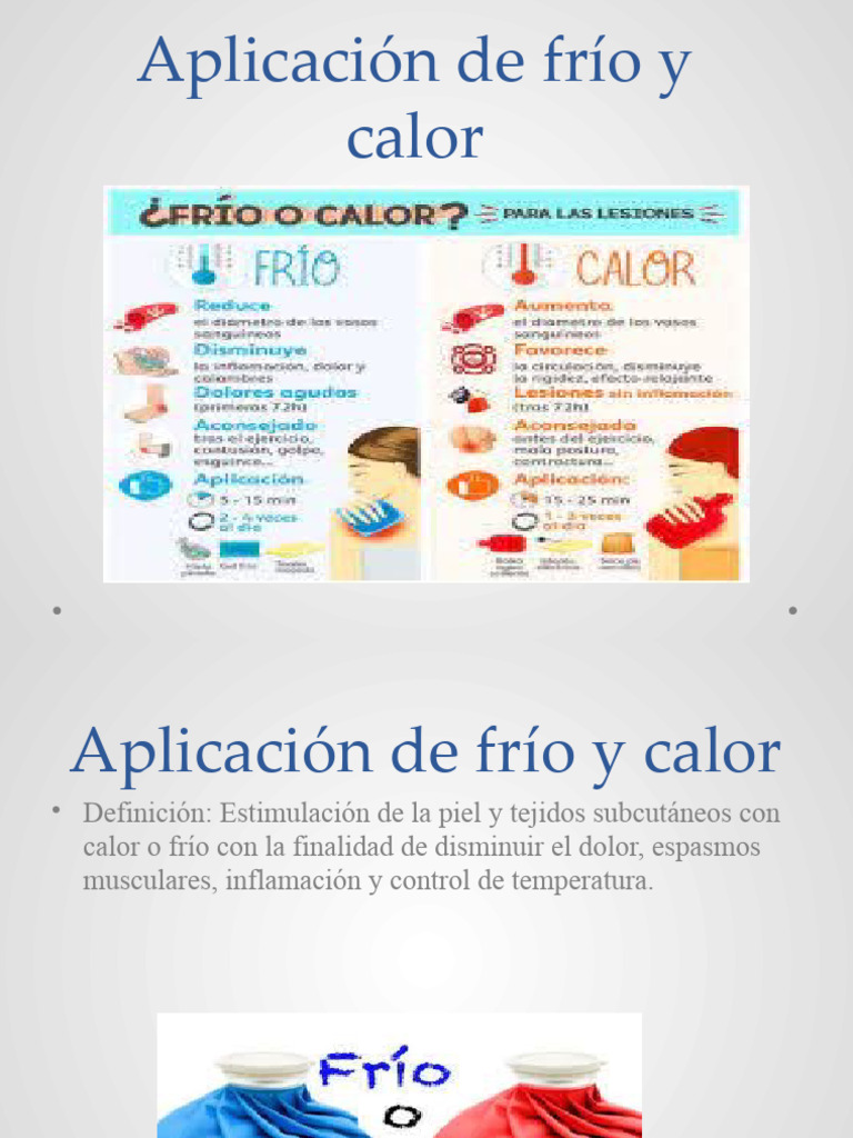 Aplicación de frío y calor | PDF | Calor | Dolor