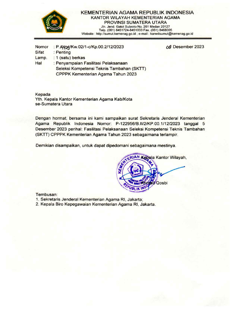 Penyampaian Fasilitasi SKTT CPPPK 2023 | PDF