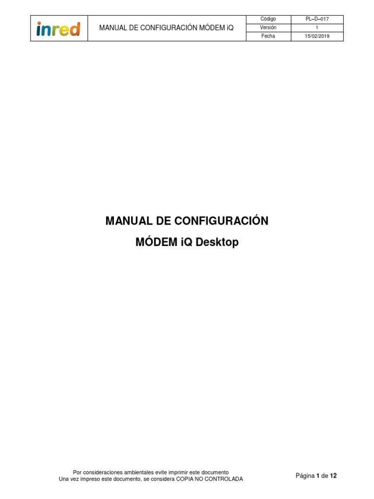 PL-D-017 Manual - Configuración - Módem - Iq - V1 | PDF ...