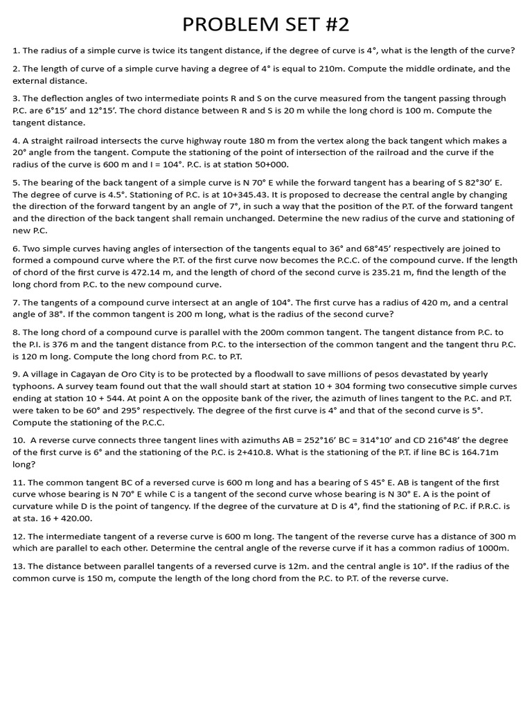 PROBLEM-SET-2 | PDF | Angle | Tangent