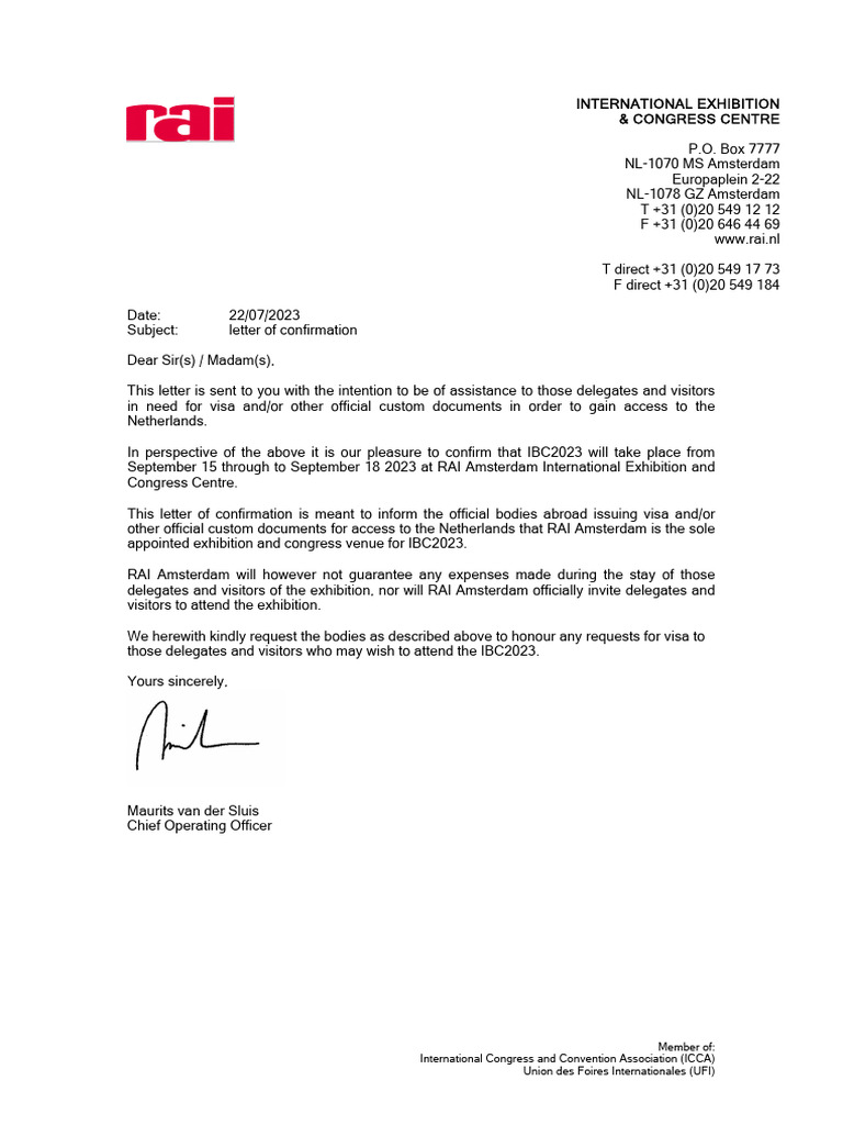 Ibc Invitation Letter | PDF | International Relations | Government And ...