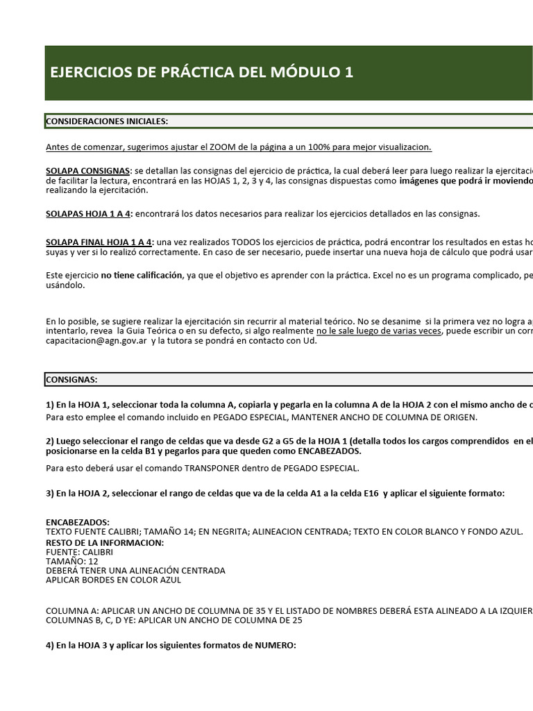 Practica Modulo 1 | PDF | Hoja de cálculo | Tecnicas artisticas