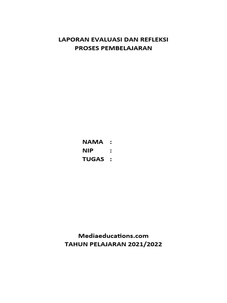 Contoh Format Evaluasi Dan Refleksi Guru (2) (Repaired) | PDF