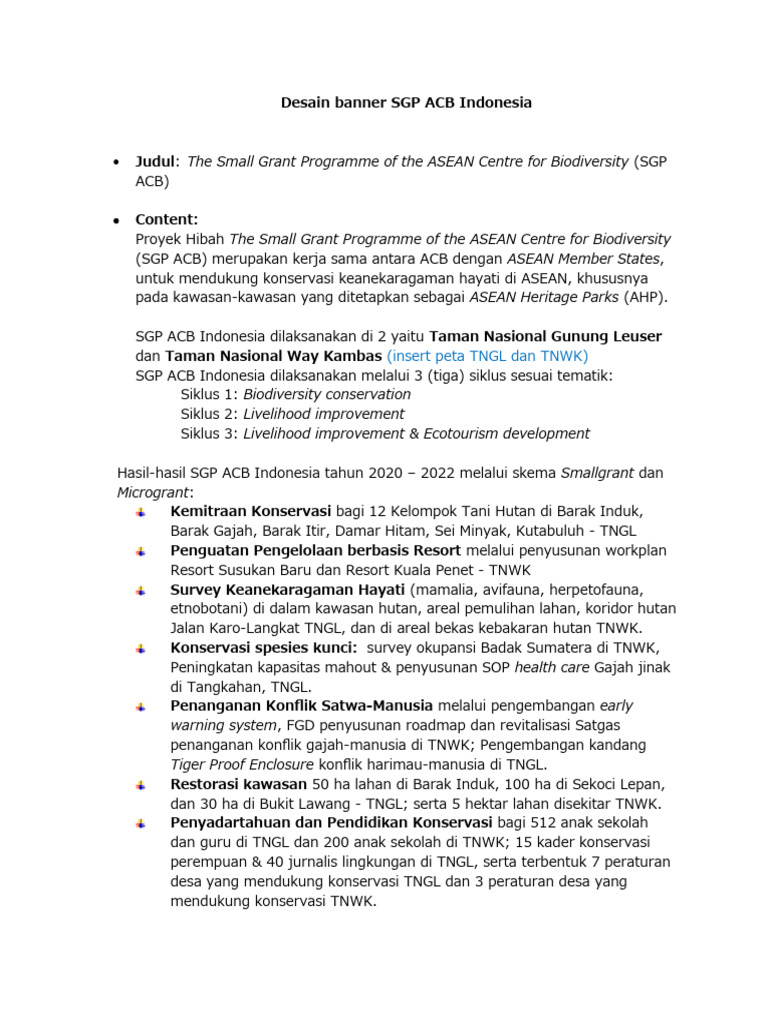 Konservasi Keanekaragaman Hayati SGP ACB | PDF
