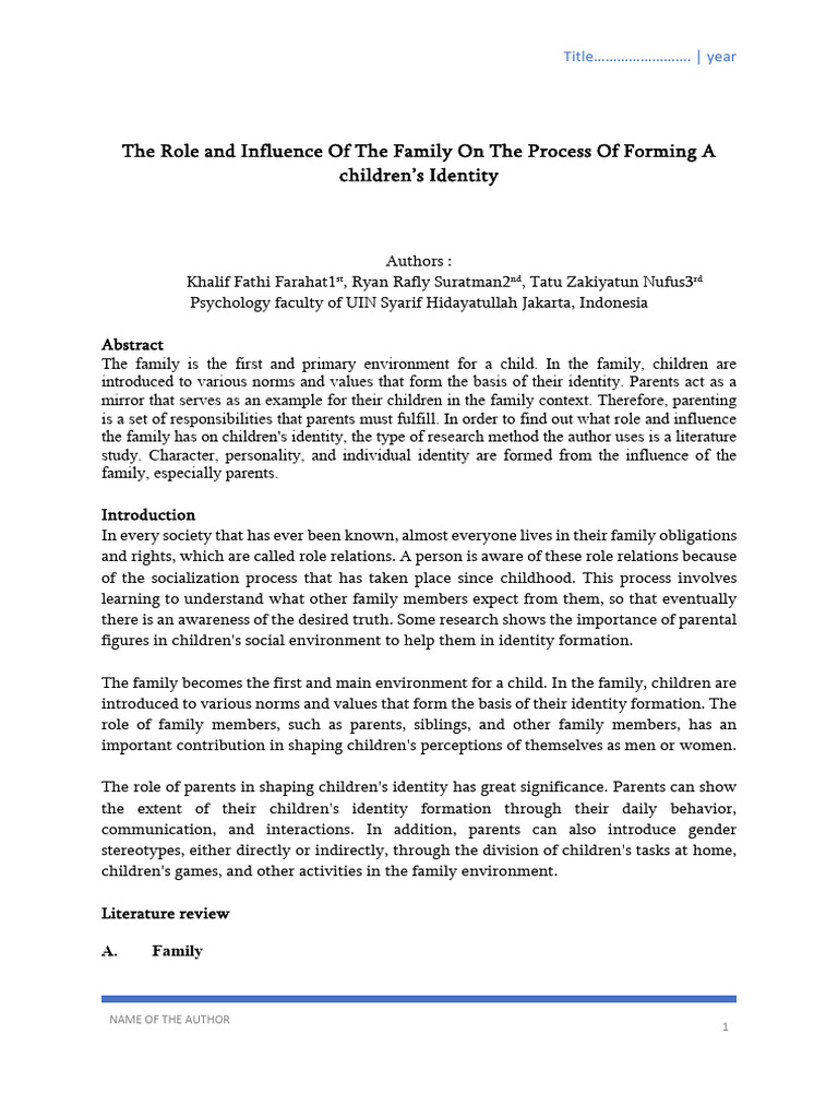 English Project - Ryan Rafly - Khalif Fathi Farahat - 1A | PDF | Family ...